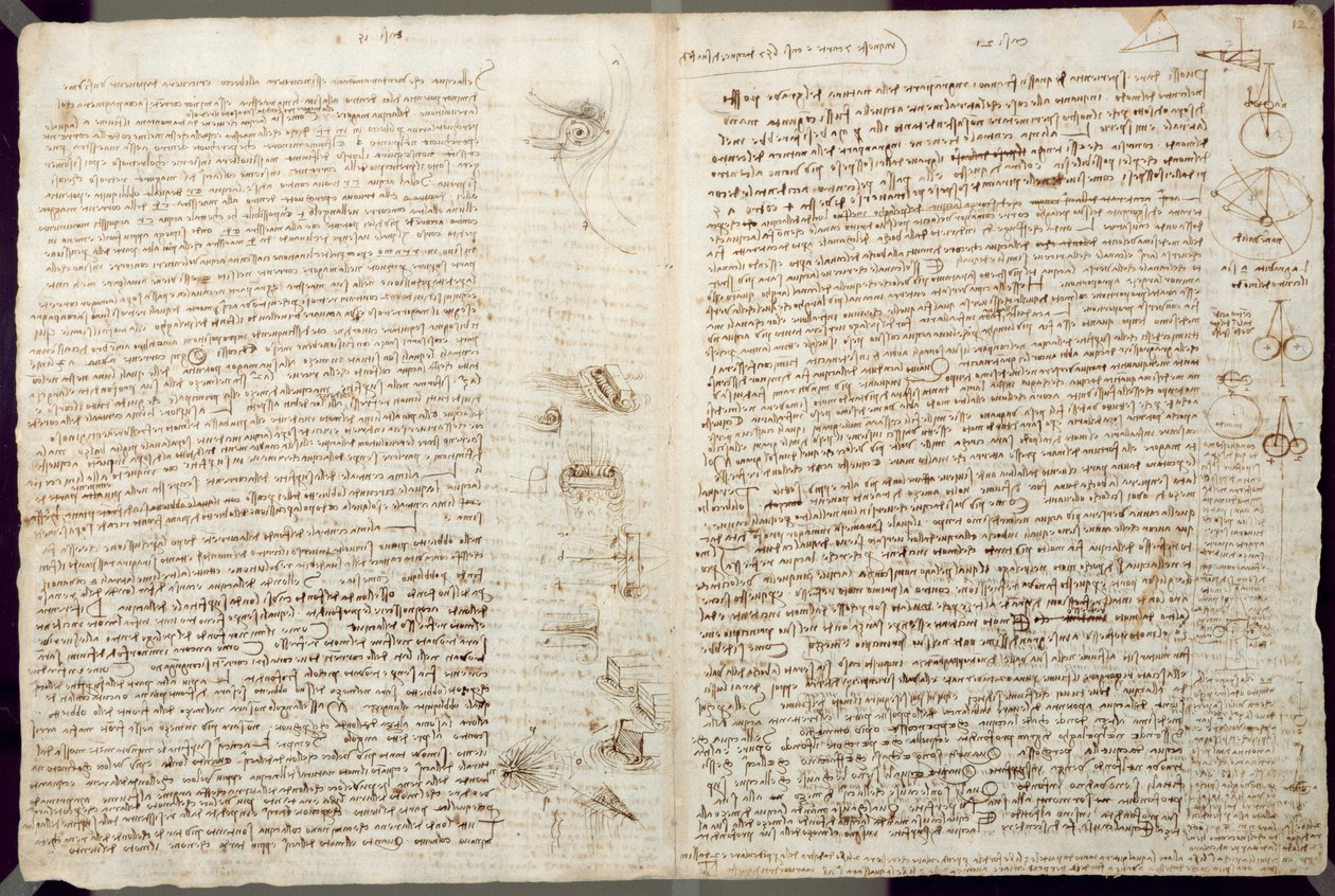 Scientific diagrams, from the Codex Leicester